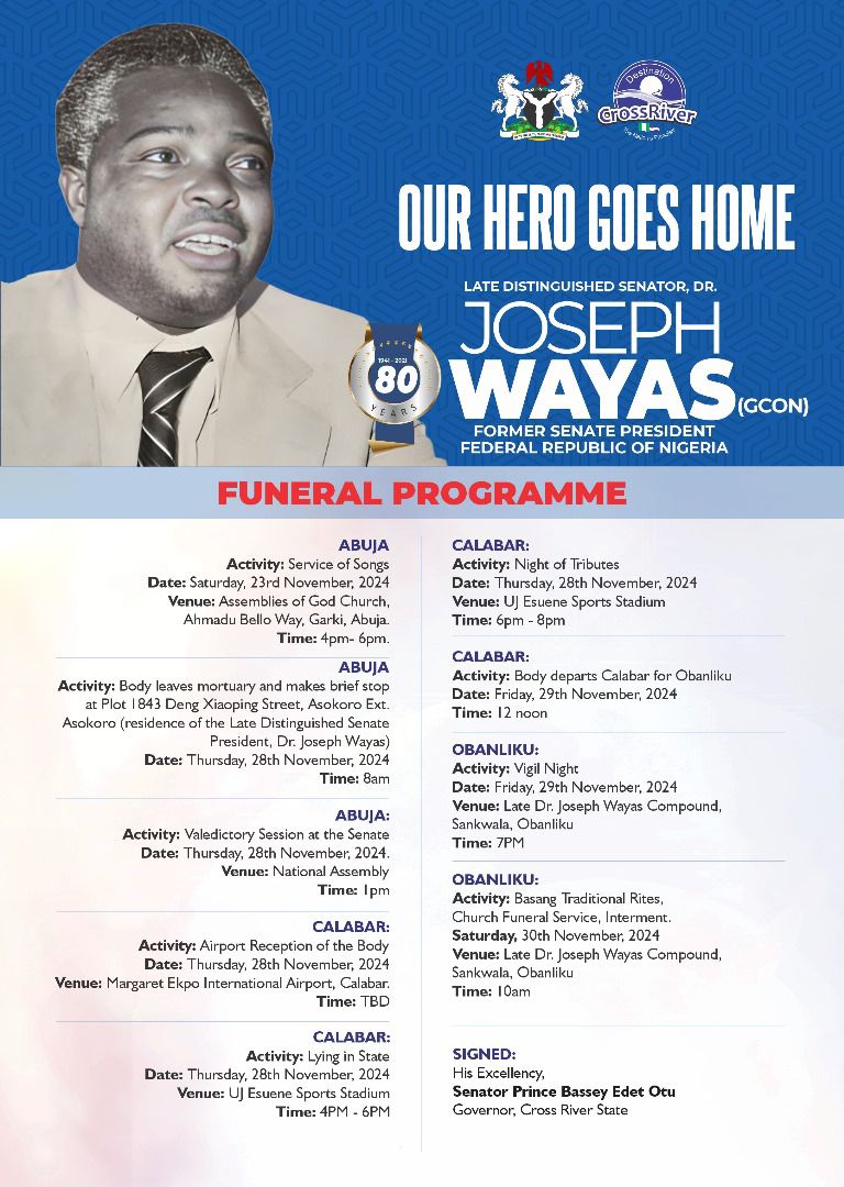 CRS Government Invites Public to Honor Dr Joseph Wayas at Funeral ...